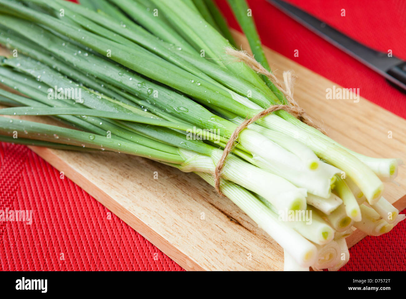 bunch of fresh green onions, food Stock Photo - Alamy
