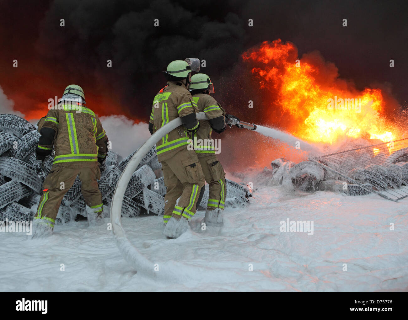 Berlin, Germany, firemen at work Loesch Stock Photo - Alamy