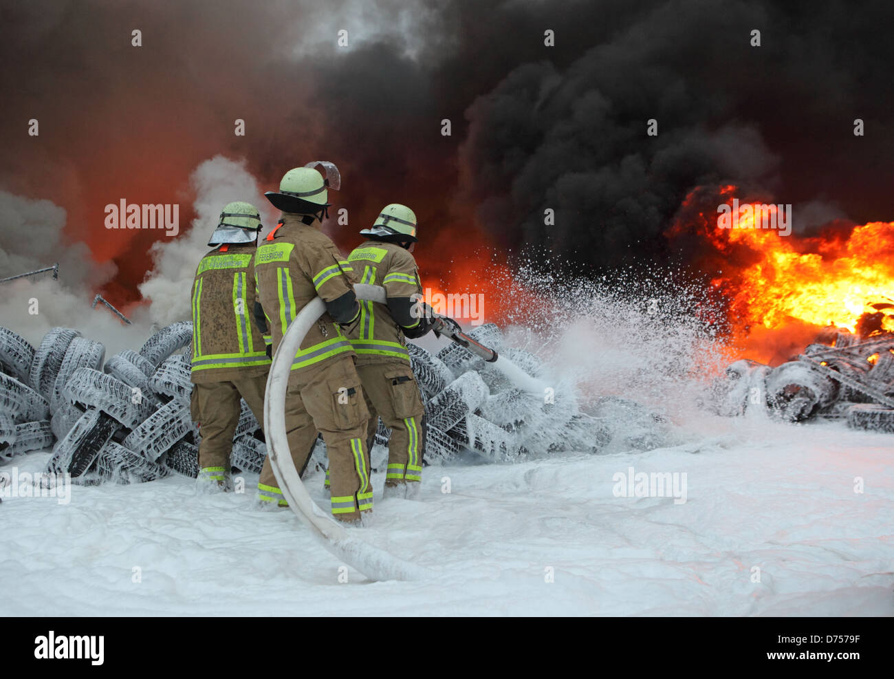 Berlin, Germany, firemen at work Loesch Stock Photo - Alamy