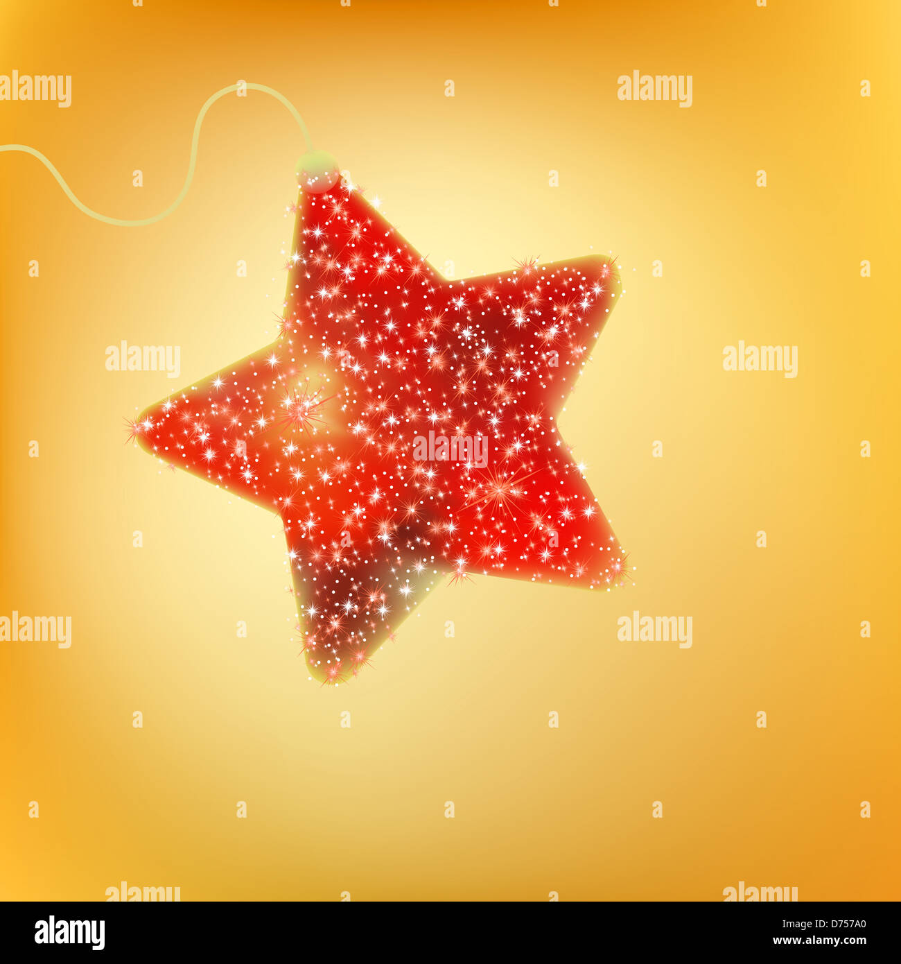 Christmas star illustration - postcard with a twinkling red star Stock ...