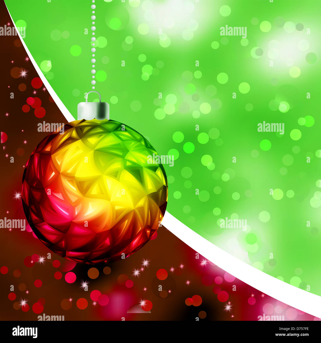 Colorful Christmas Ball card template Stock Photo - Alamy