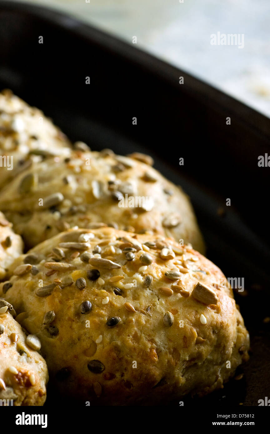 Nutritious mixed seed and cheese scones fresh from the oven ...