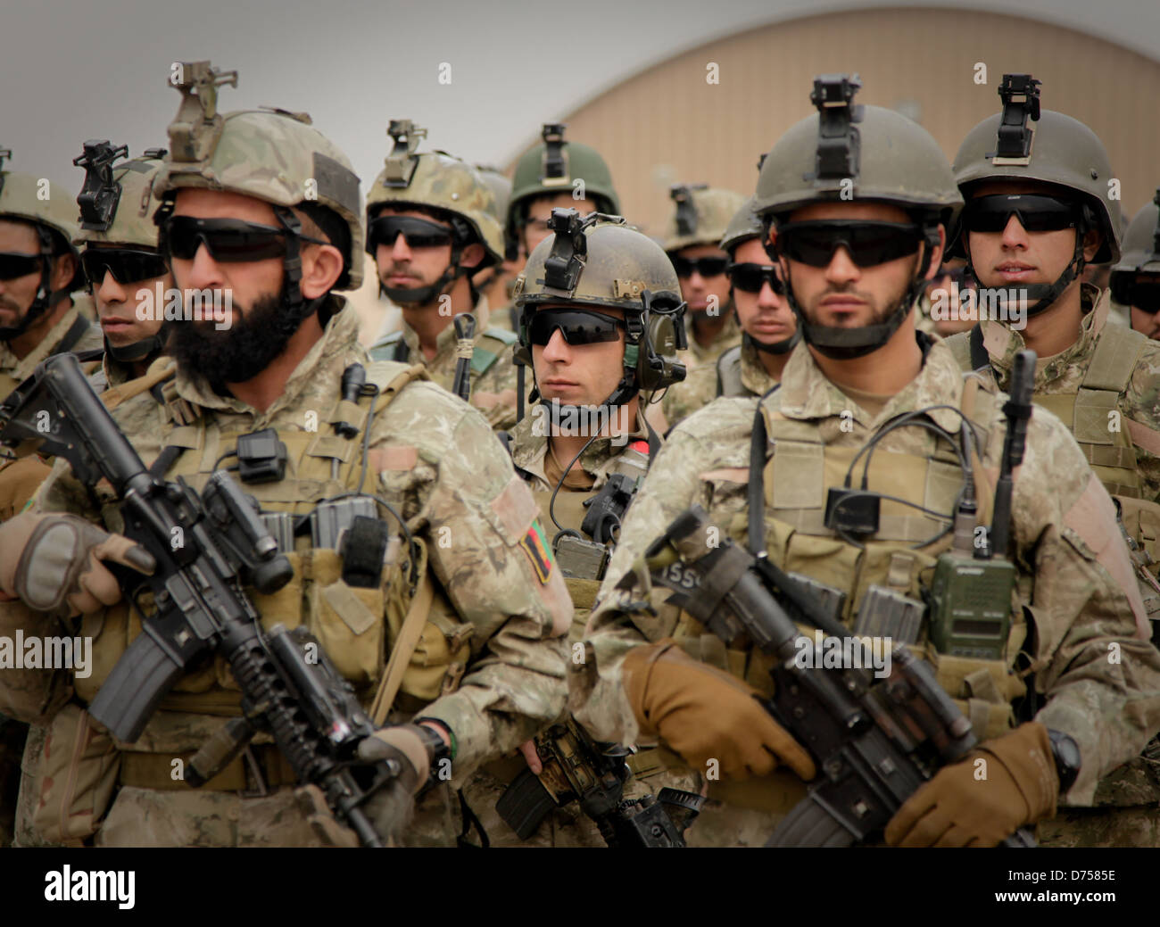Afghan Special Operations soldiers during a ceremony before deployment ...