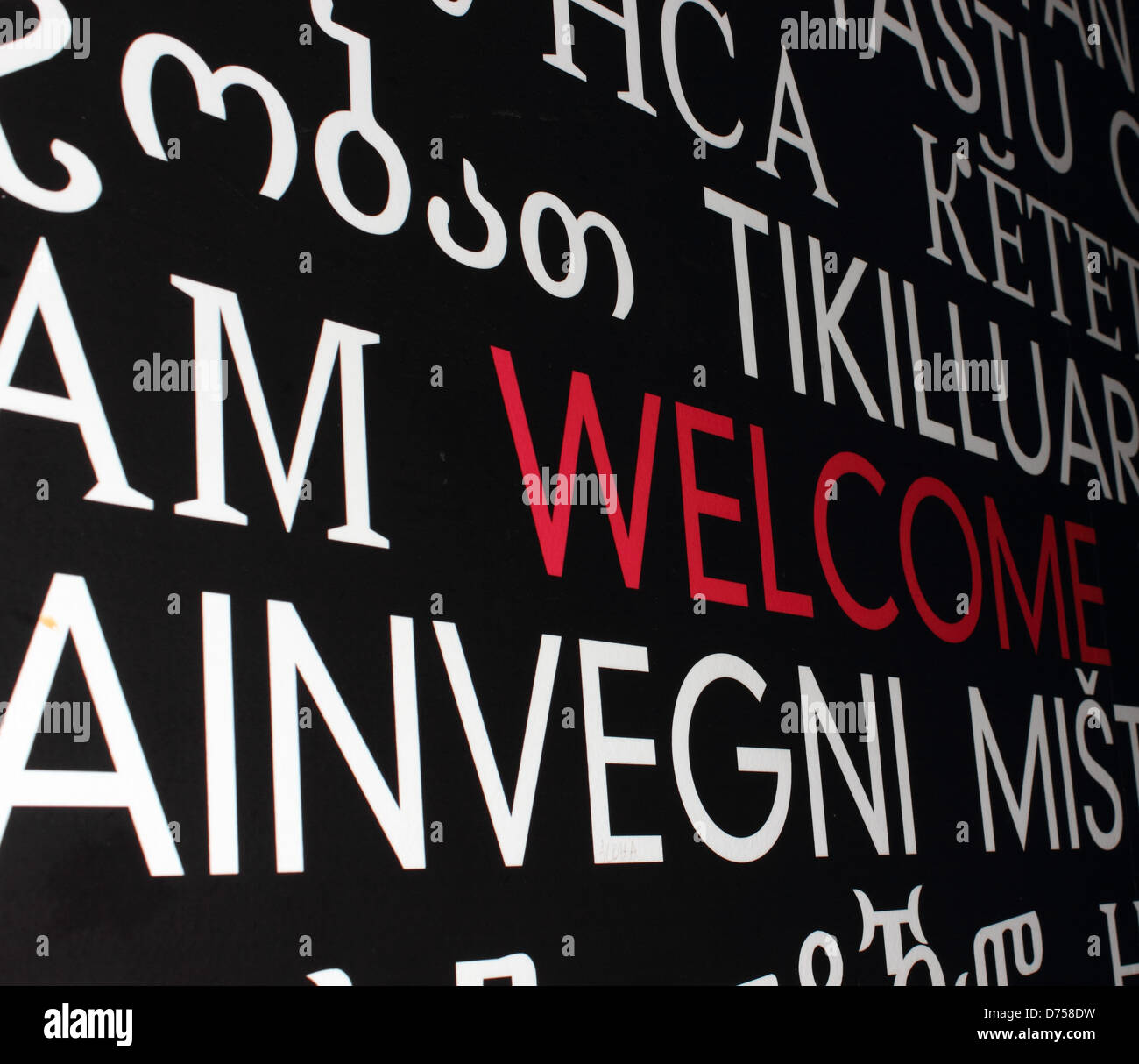 Welcome in different languages to color hi-res stock photography and ...