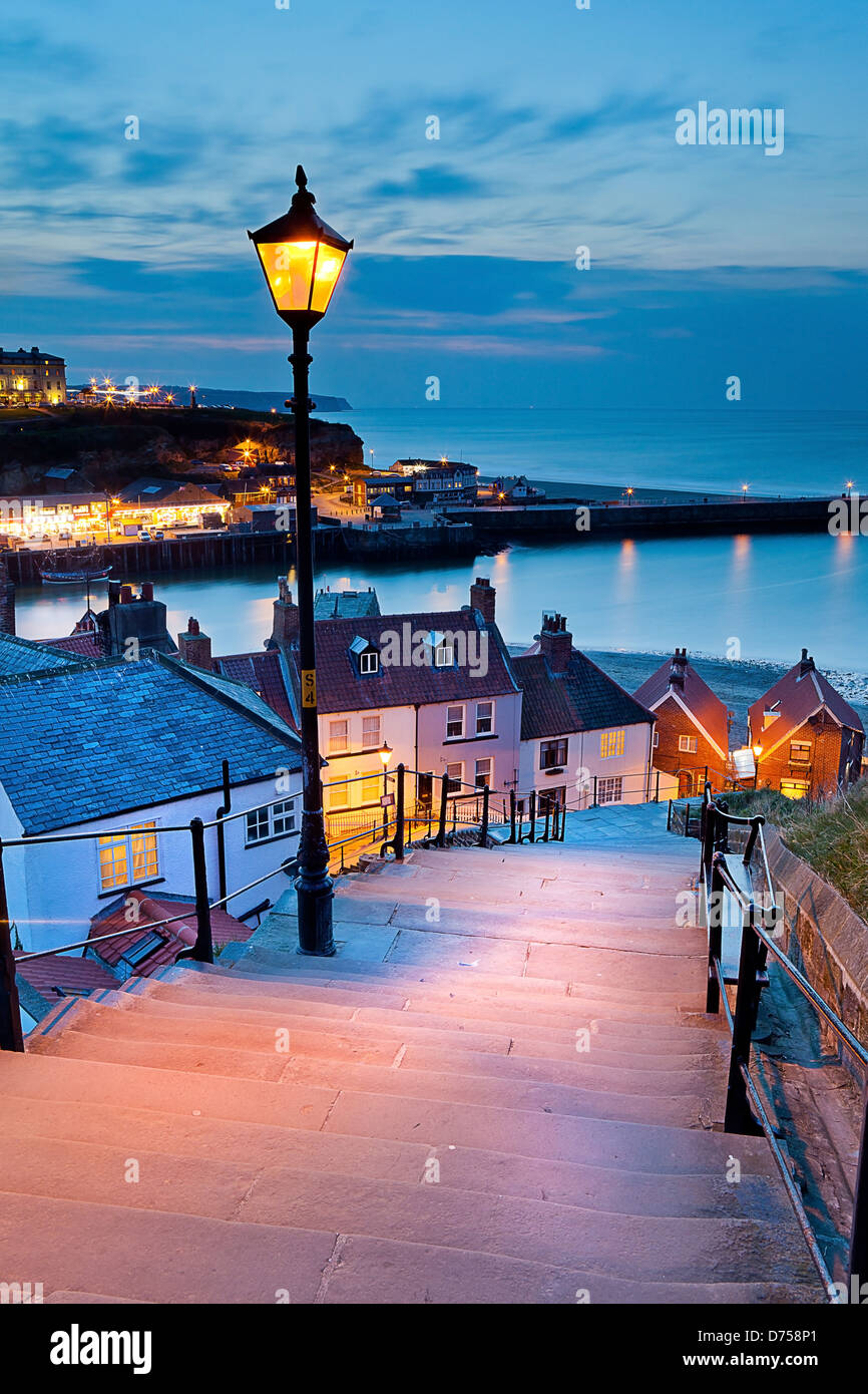 Whitby 99 Steps at evening/sunset Stock Photo - Alamy