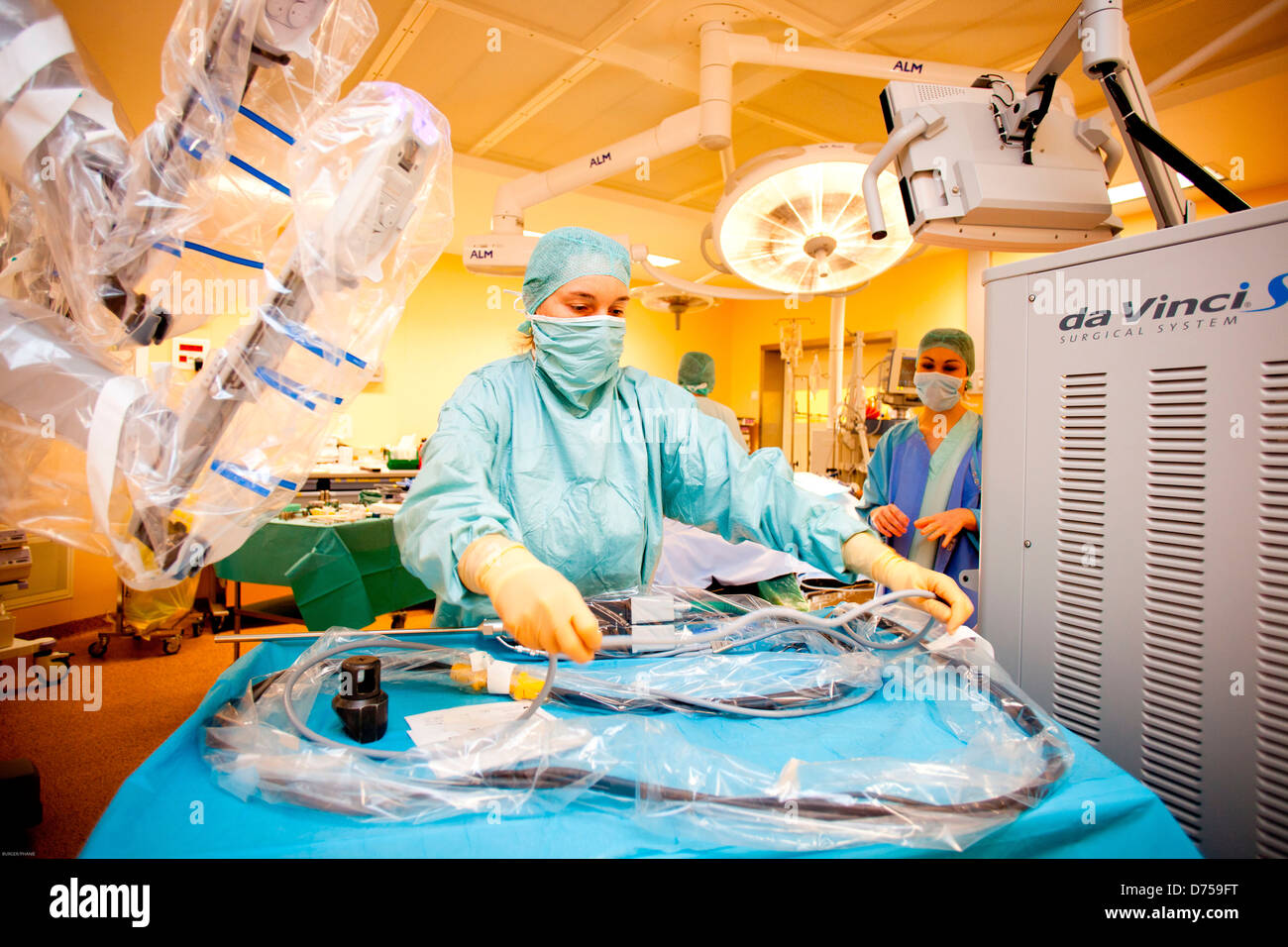 Prostatectomy performed by telesurgery robot Da Vinci which four ...