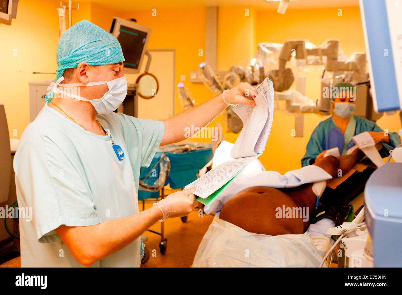 Prostatectomy performed by telesurgery robot Da Vinci which four ...