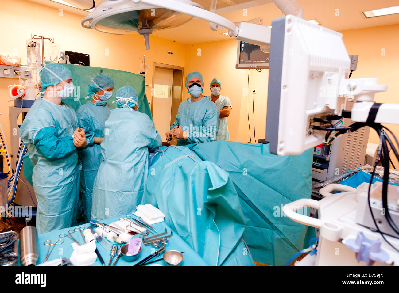 Prostatectomy performed by telesurgery robot Da Vinci which four ...