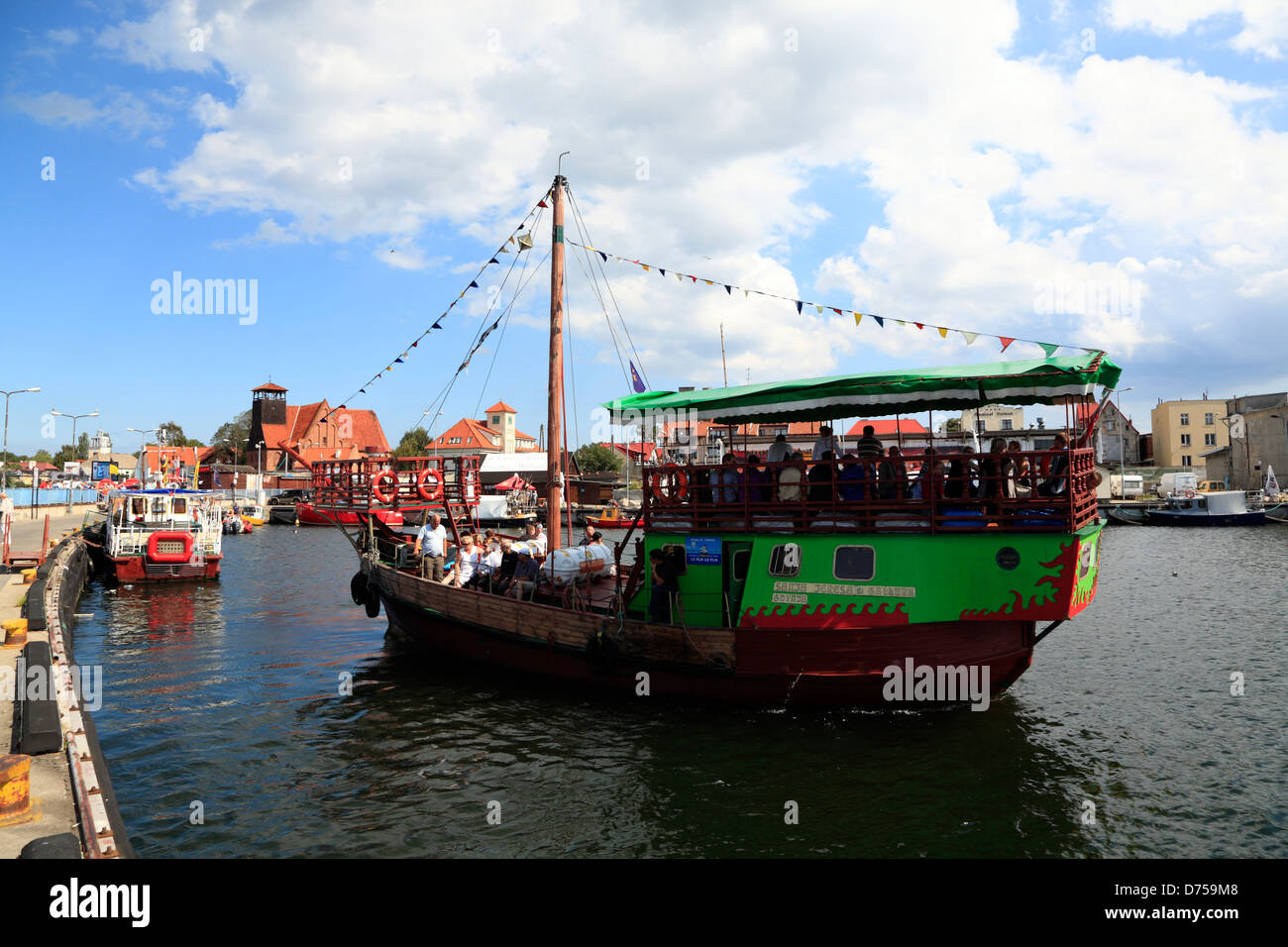 Hel Peninsula(Hela), Mierzeja Helska, tourist cruise ship at Hel harbor ...
