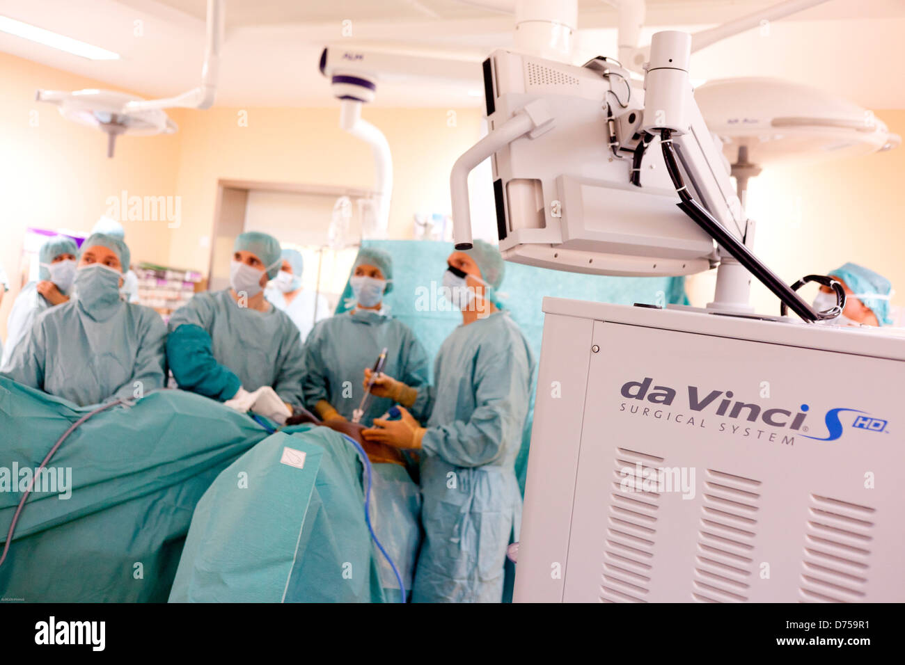 Prostatectomy performed by telesurgery robot Da Vinci which four ...