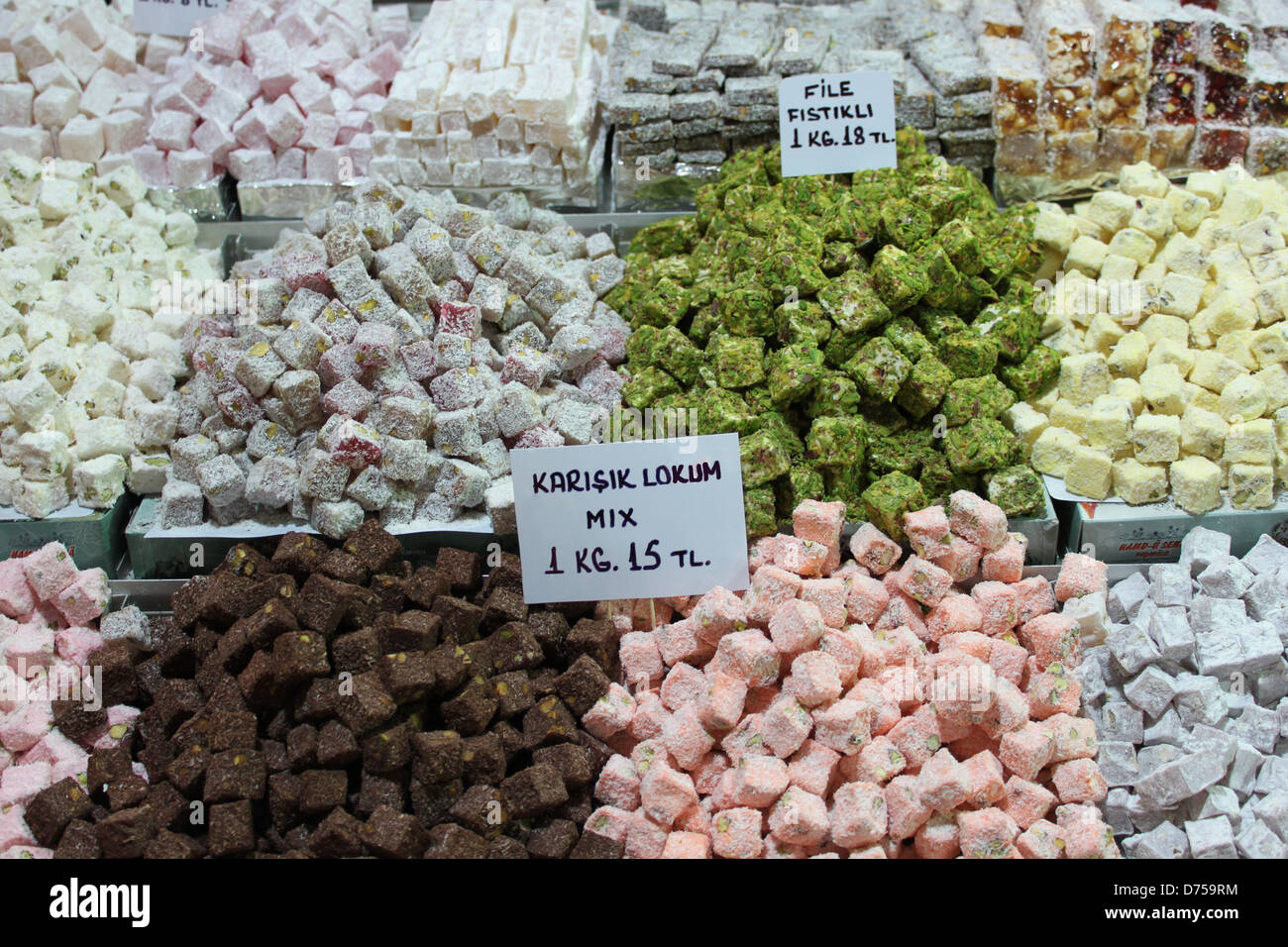 Sweets at the street markets in Istanbul Stock Photo - Alamy