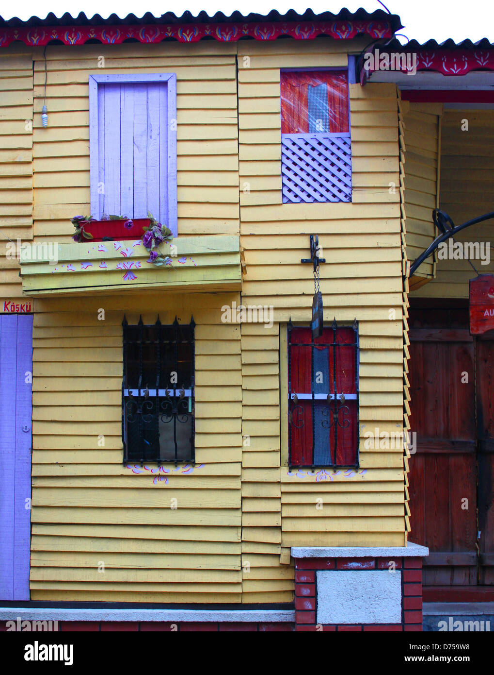 A yellow wooden house in Istanbul Stock Photo - Alamy