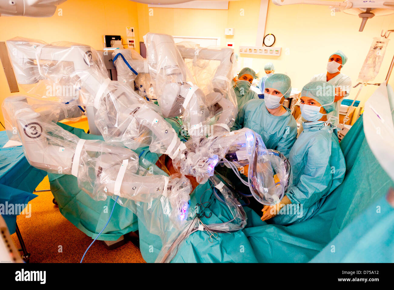 Prostatectomy performed by telesurgery robot Da Vinci which four ...