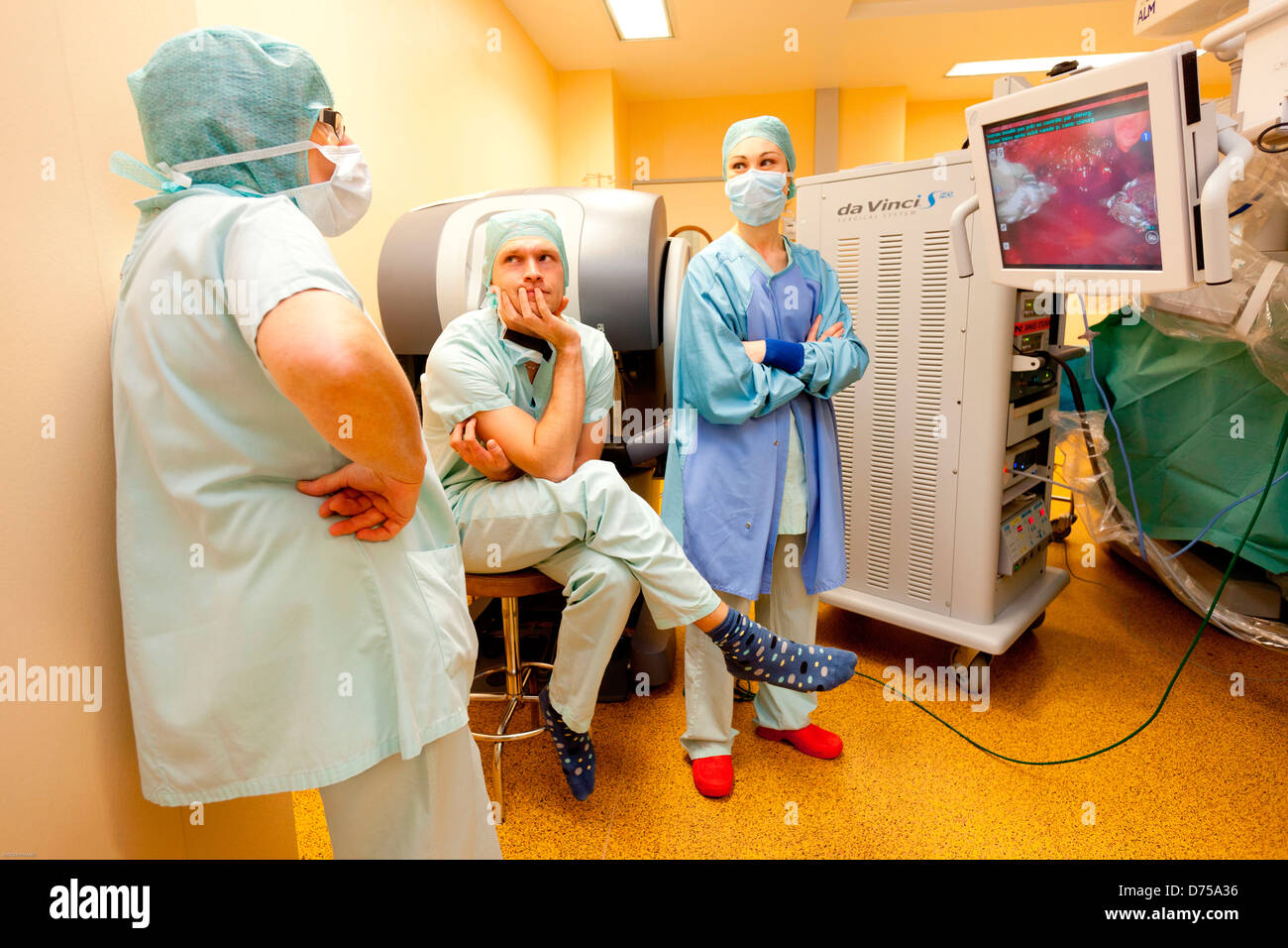 Prostatectomy performed by telesurgery robot Da Vinci which four ...