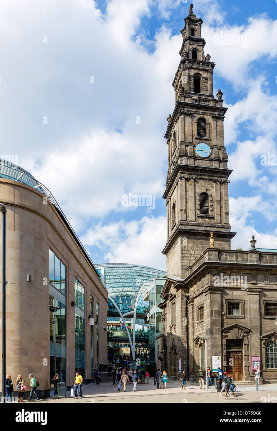 Boar Lane entrance to new (2013) Trinity Leeds shopping centre with ...
