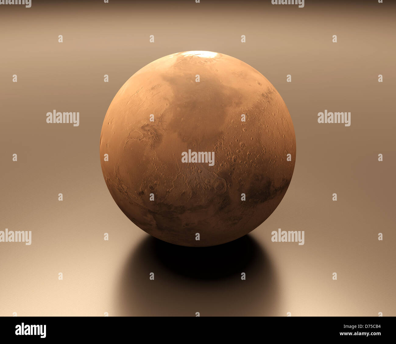 A rendered presentation of the planet Mars Stock Photo - Alamy