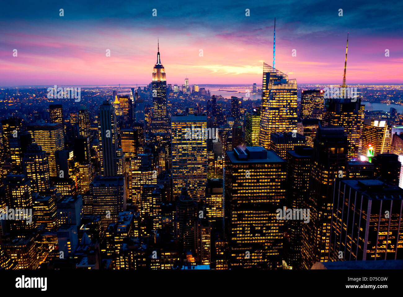 Manhattan by night,, New York, USA Stock Photo - Alamy
