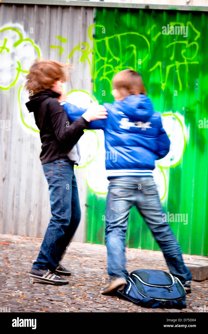 Fight between young boys Stock Photo - Alamy