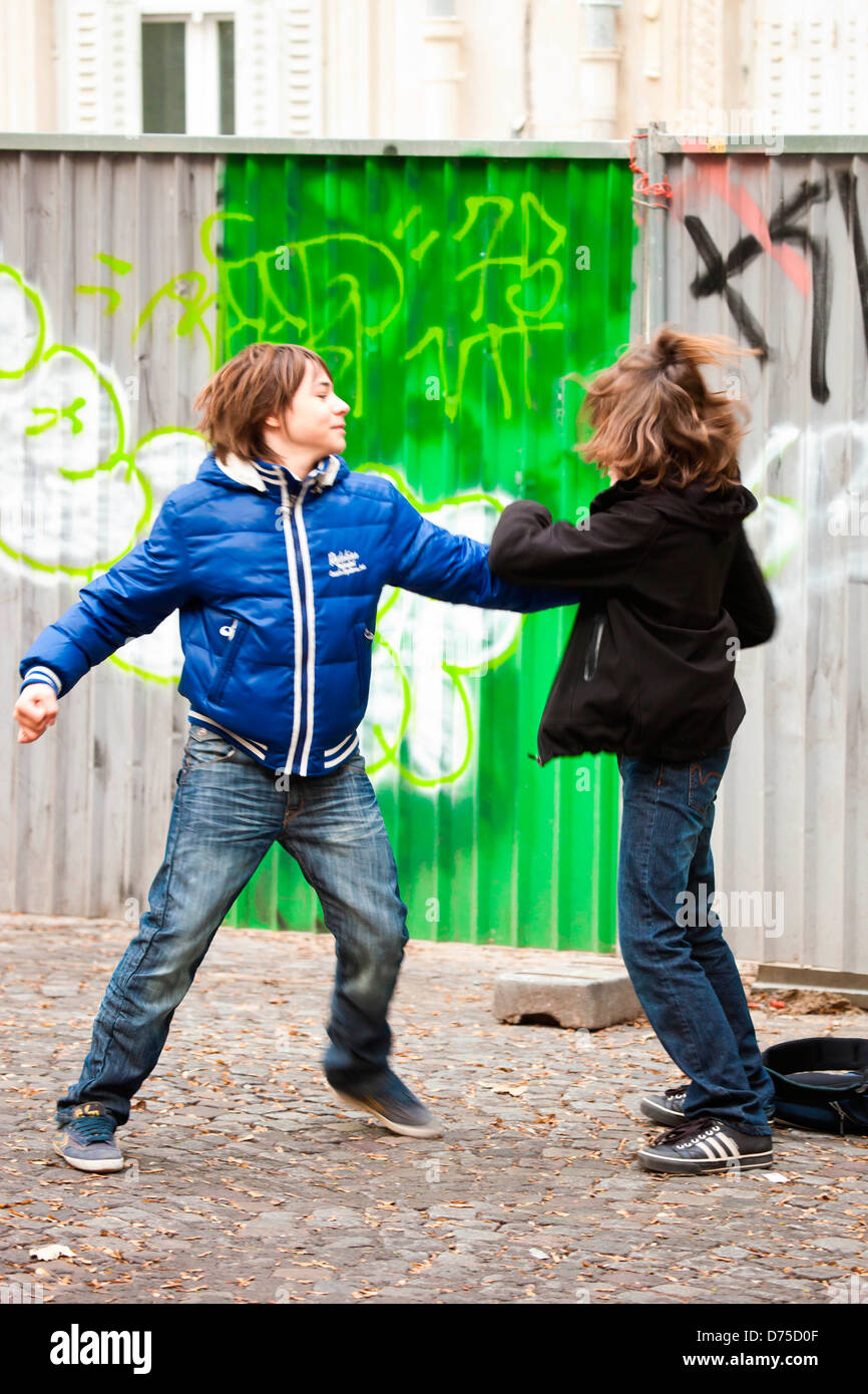 Fight between young boys Stock Photo - Alamy