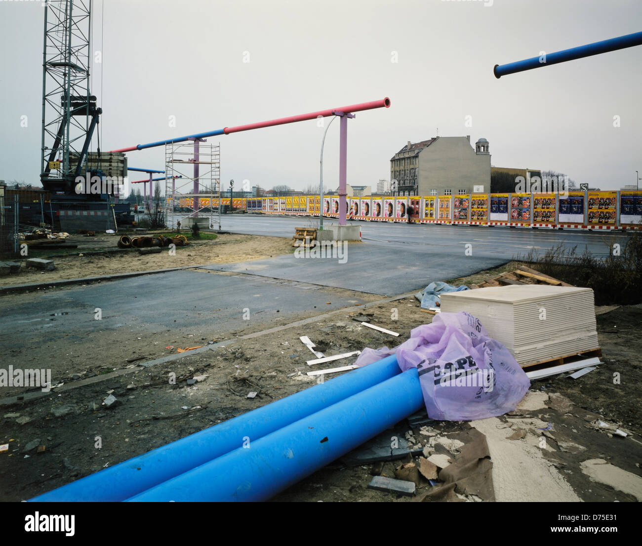 Berlin, Germany, crane, piping and the Weinhaus Huth Stock Photo - Alamy
