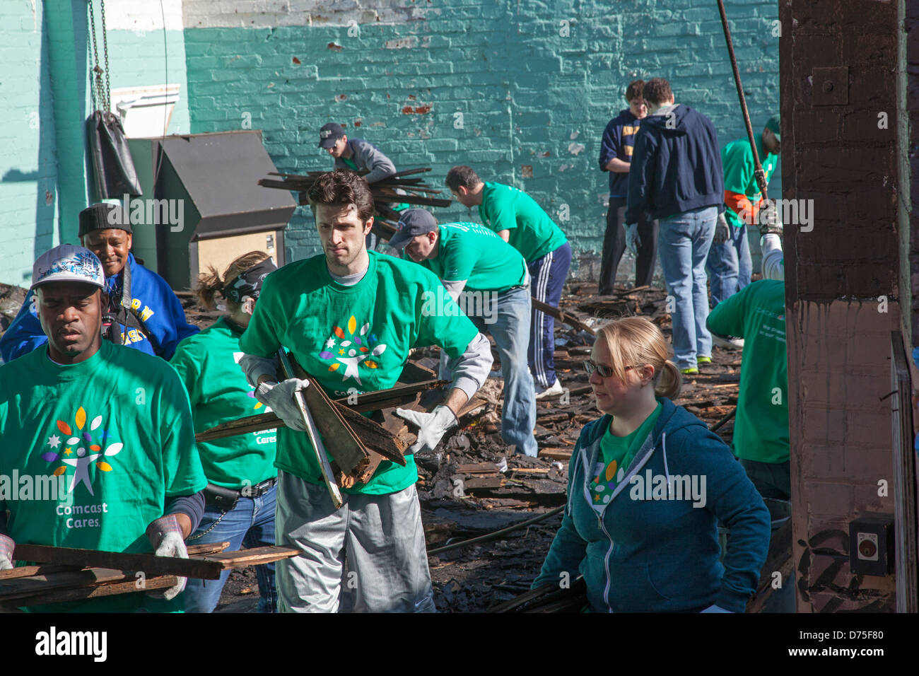Volunteers Help Renovate Building for Community Organization Stock ...