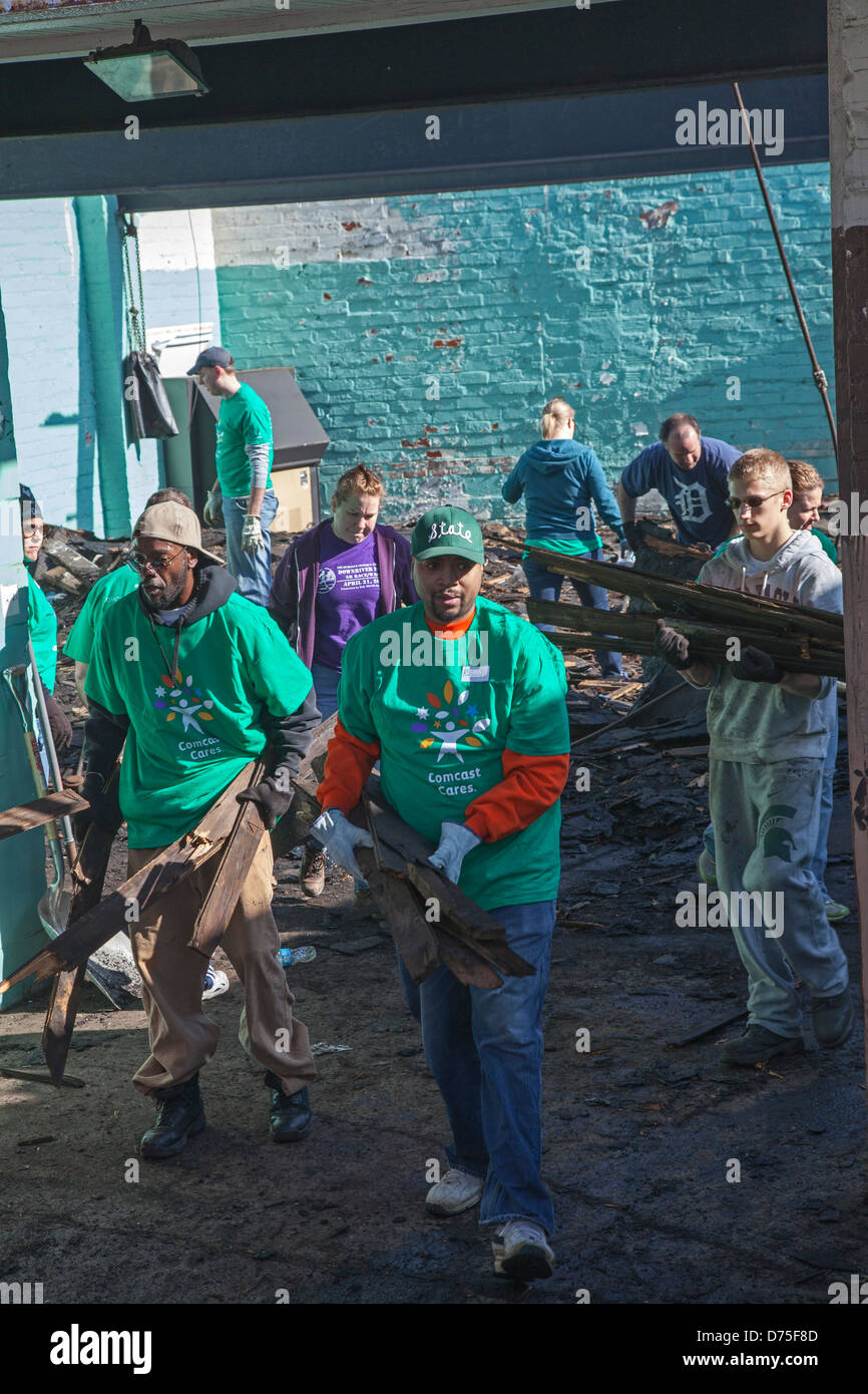 Volunteers Help Renovate Building for Community Organization Stock ...