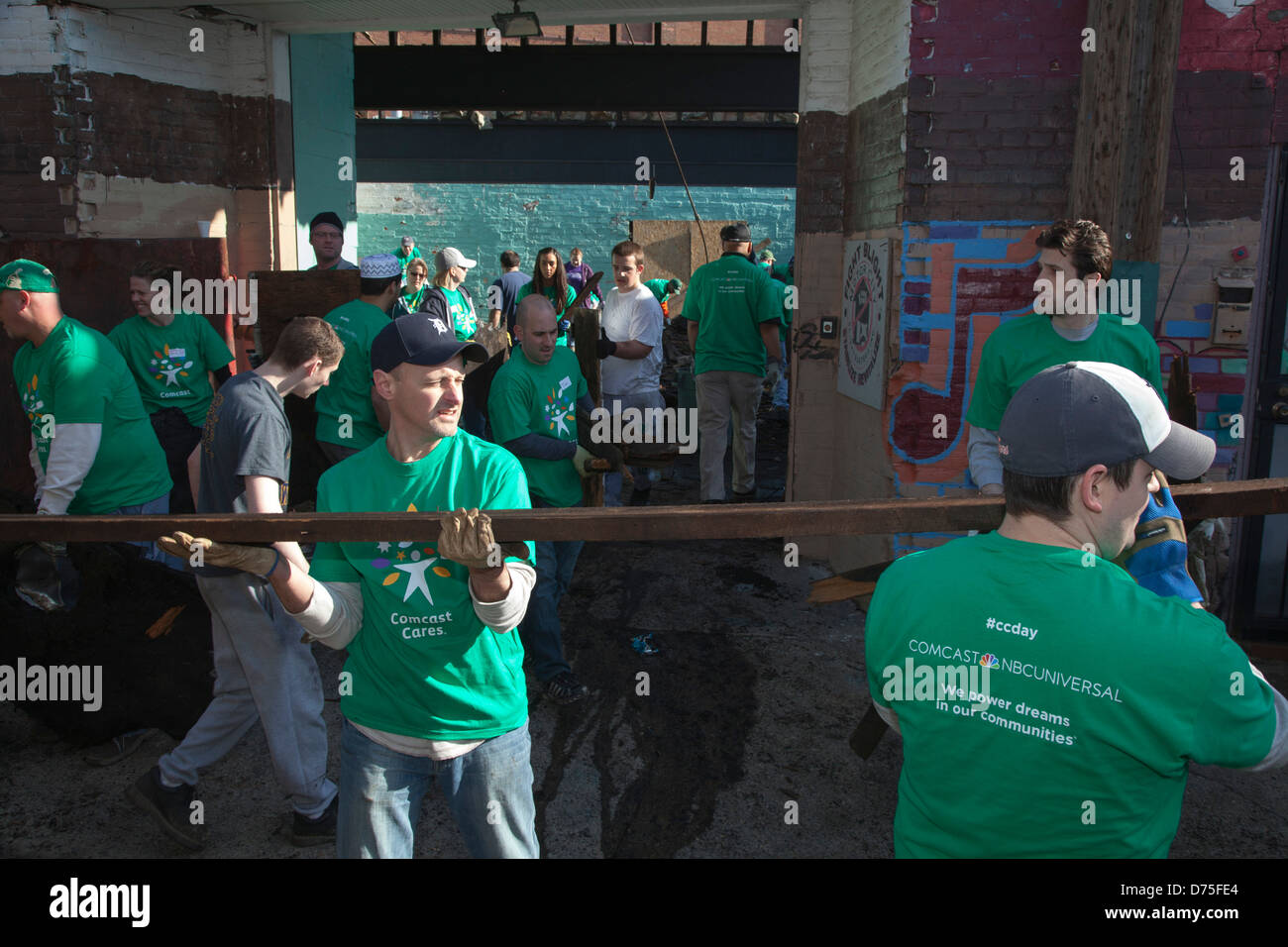 Volunteers Help Renovate Building for Community Organization Stock ...