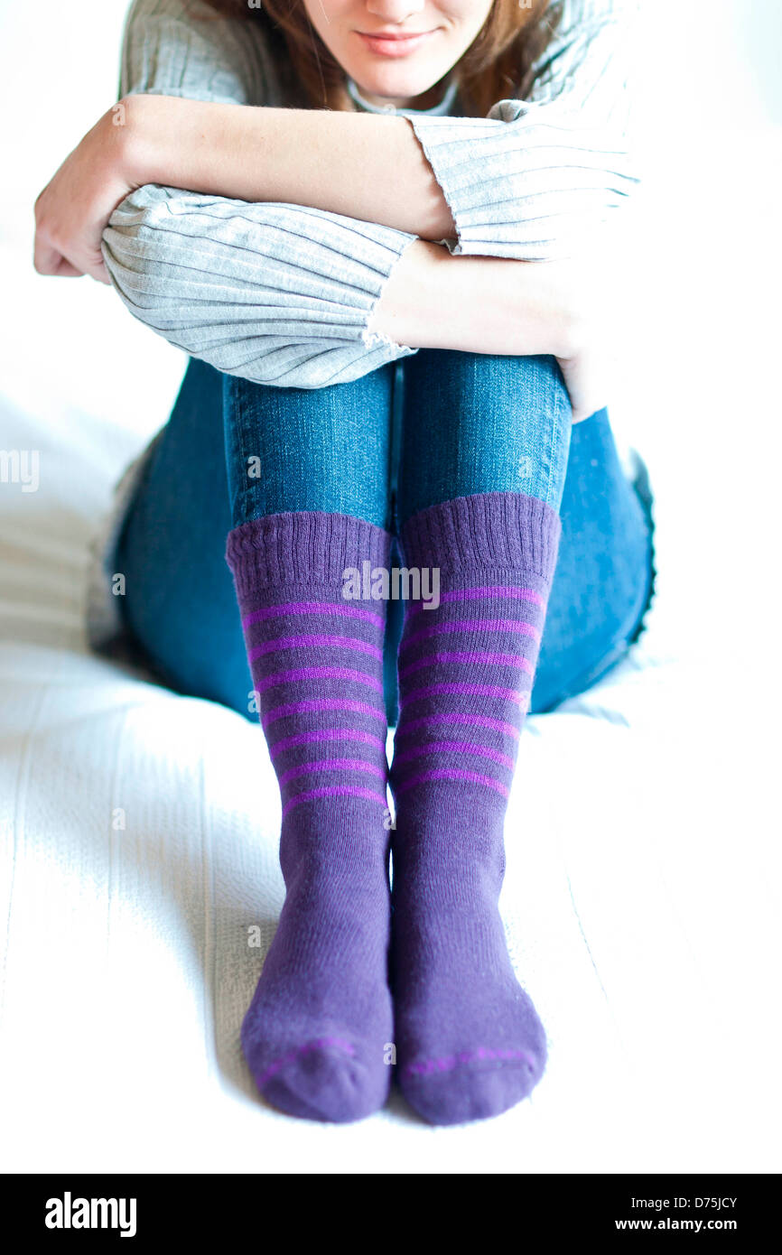 woman wearing socks Stock Photo - Alamy woman wearing socks Stock Photo - Alamy