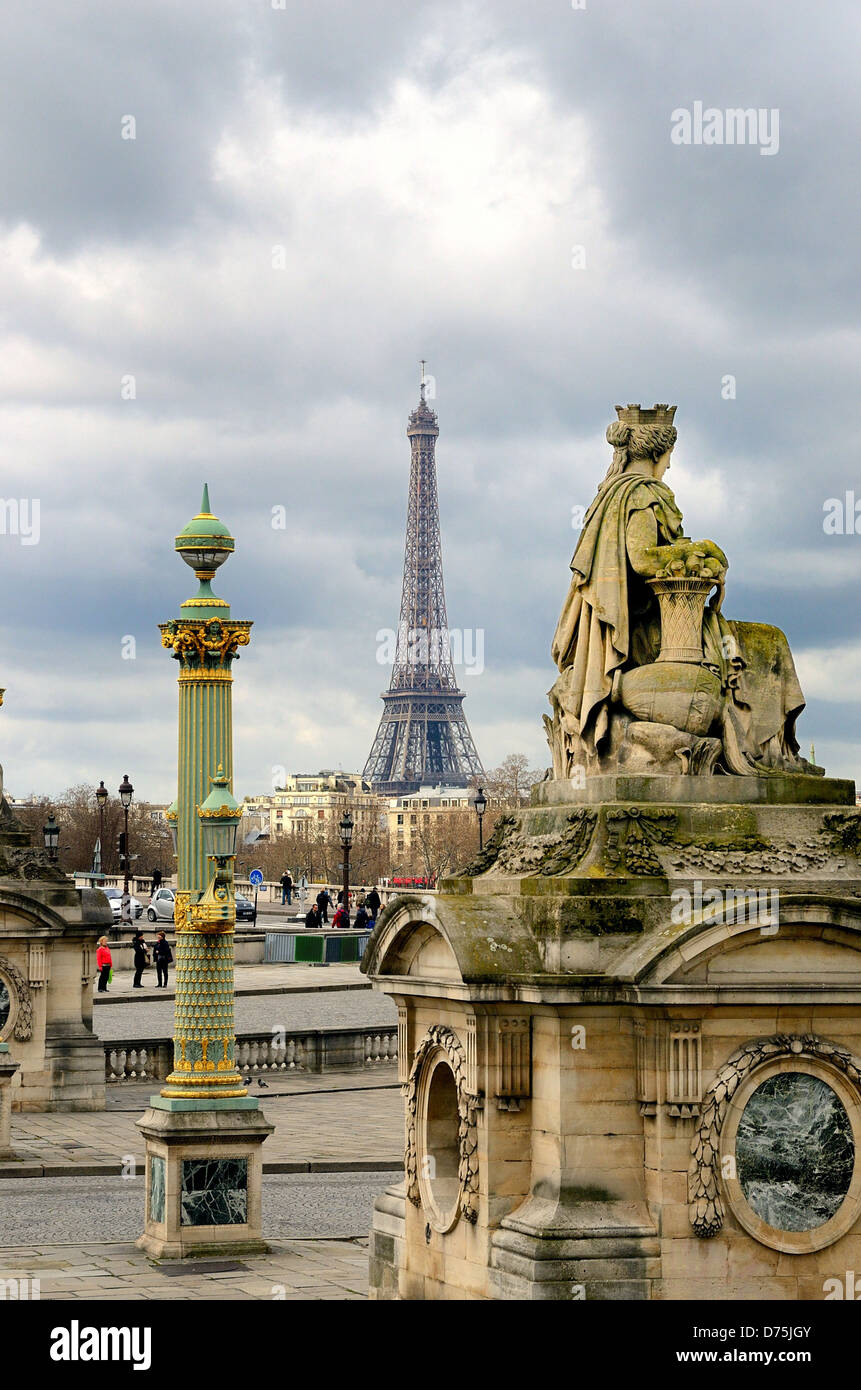 The Eiffel Tower from The Place de la Concorde Paris Stock Photo - Alamy