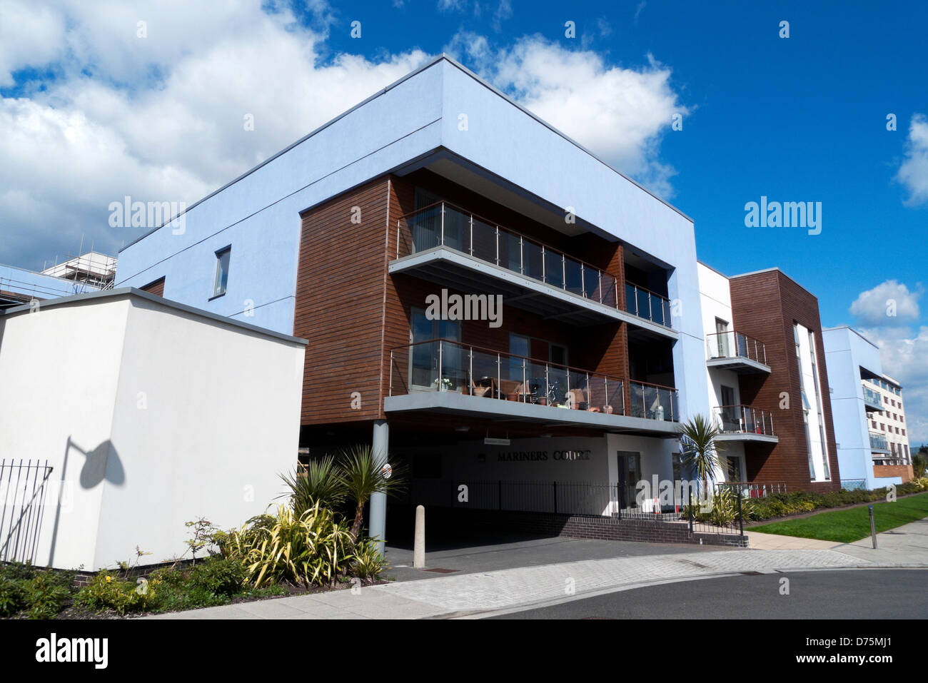 New housing apartment building apartments flats with balcony in the ...