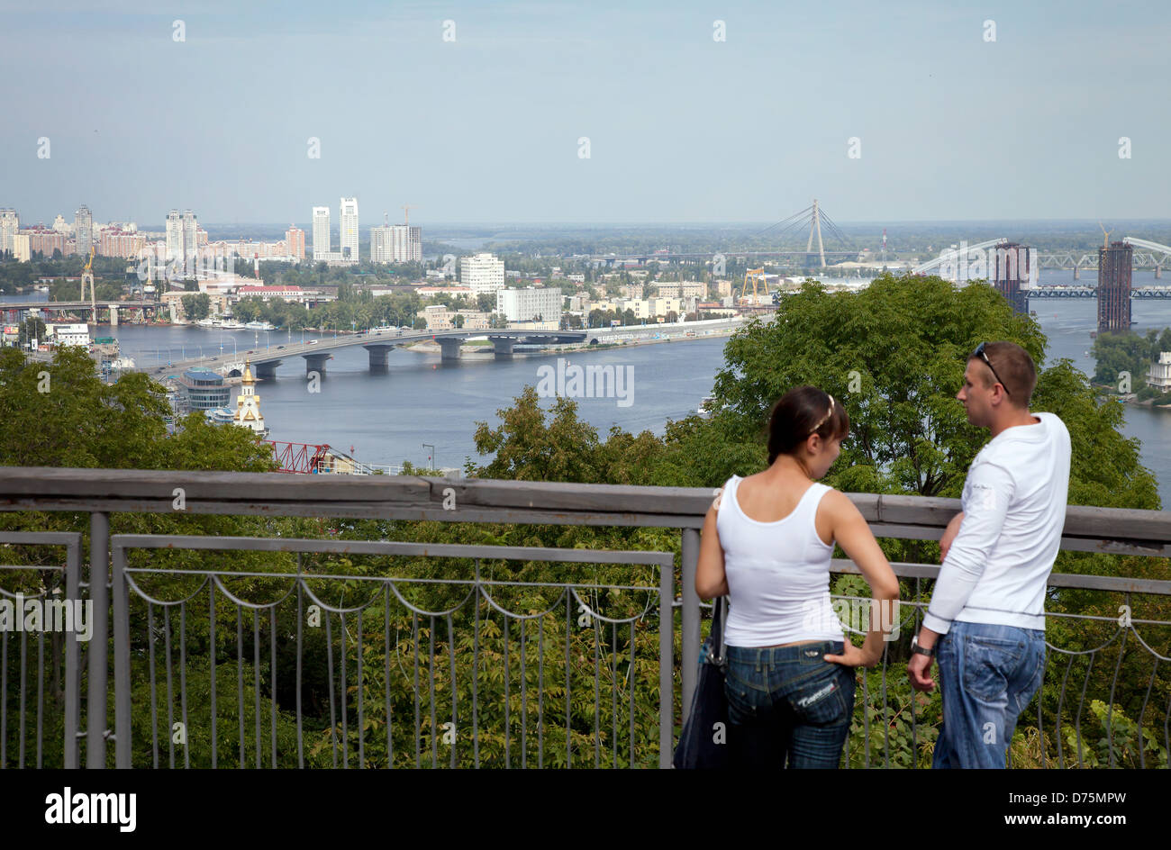 Kiev, Ukraine, view from the viewpoint on the Wladimirhuegel to the ...