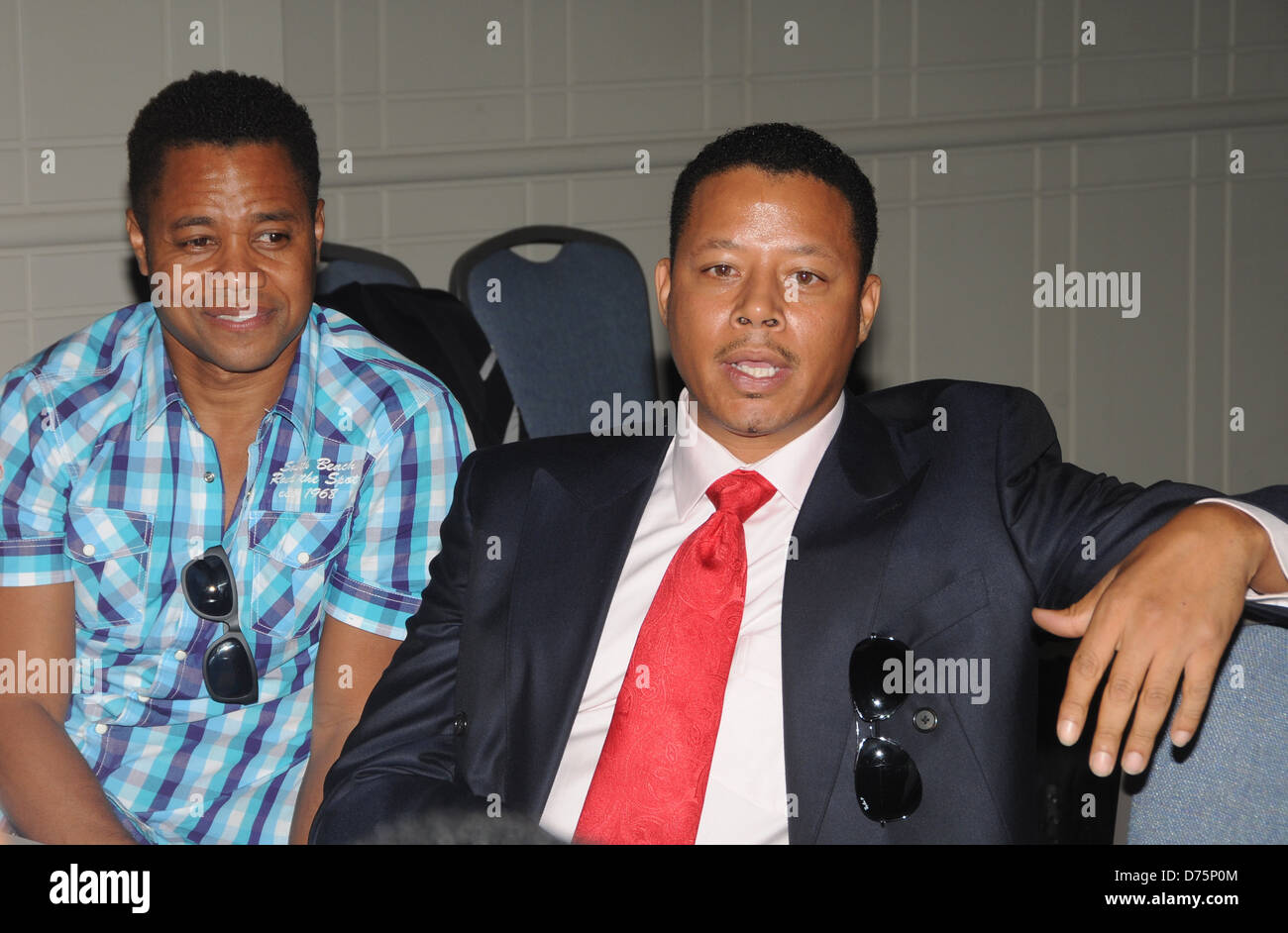 Cuba Gooding Jr and Terrence Howard Red Tails Press Junket in ...
