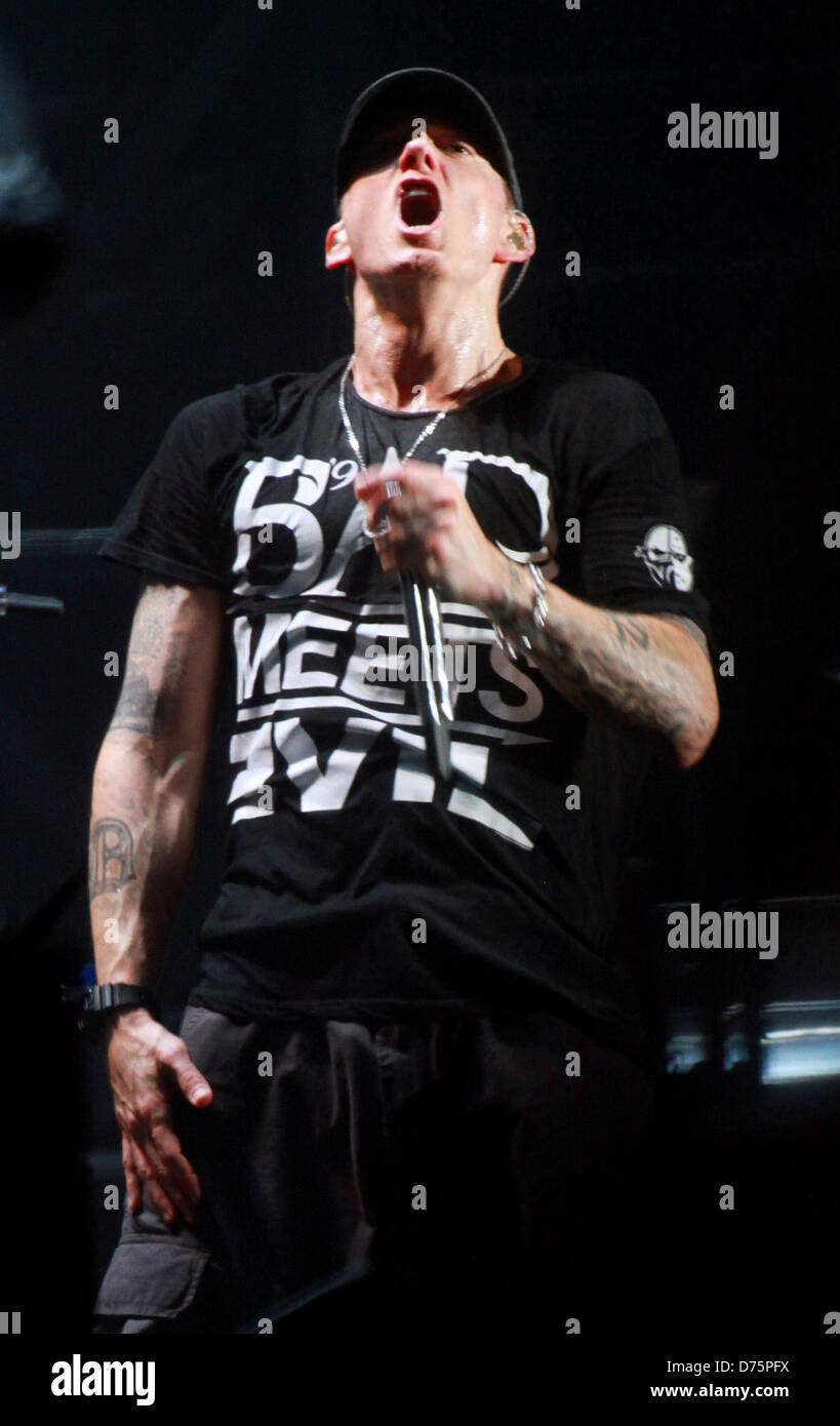 Eminem on Day Two at Lollapalooza Chicago,Illinois - 06.08.11 Stock ...