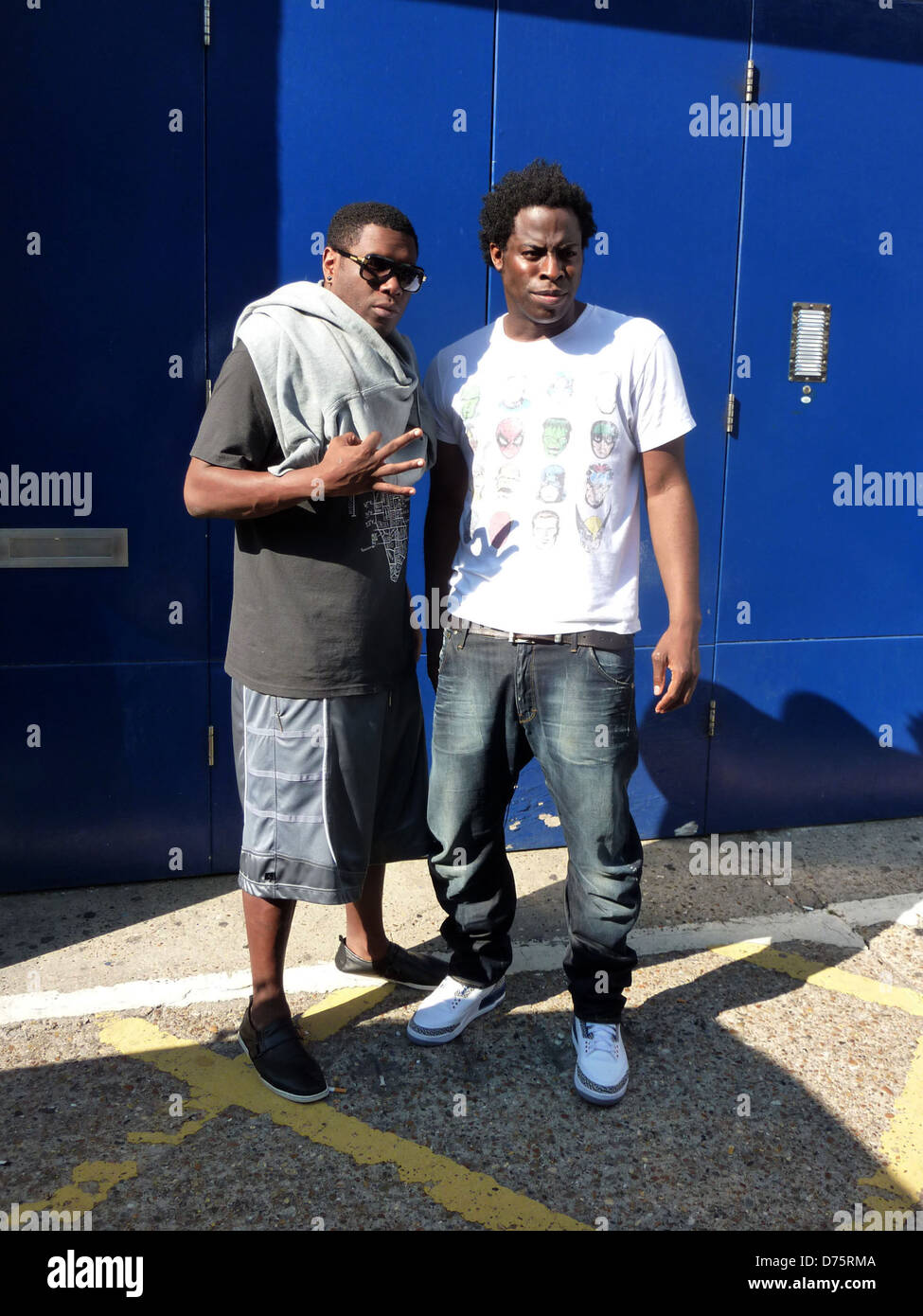 Jay Electronica and Jeymes Samuel of The Bullitts outside a rehearsal ...