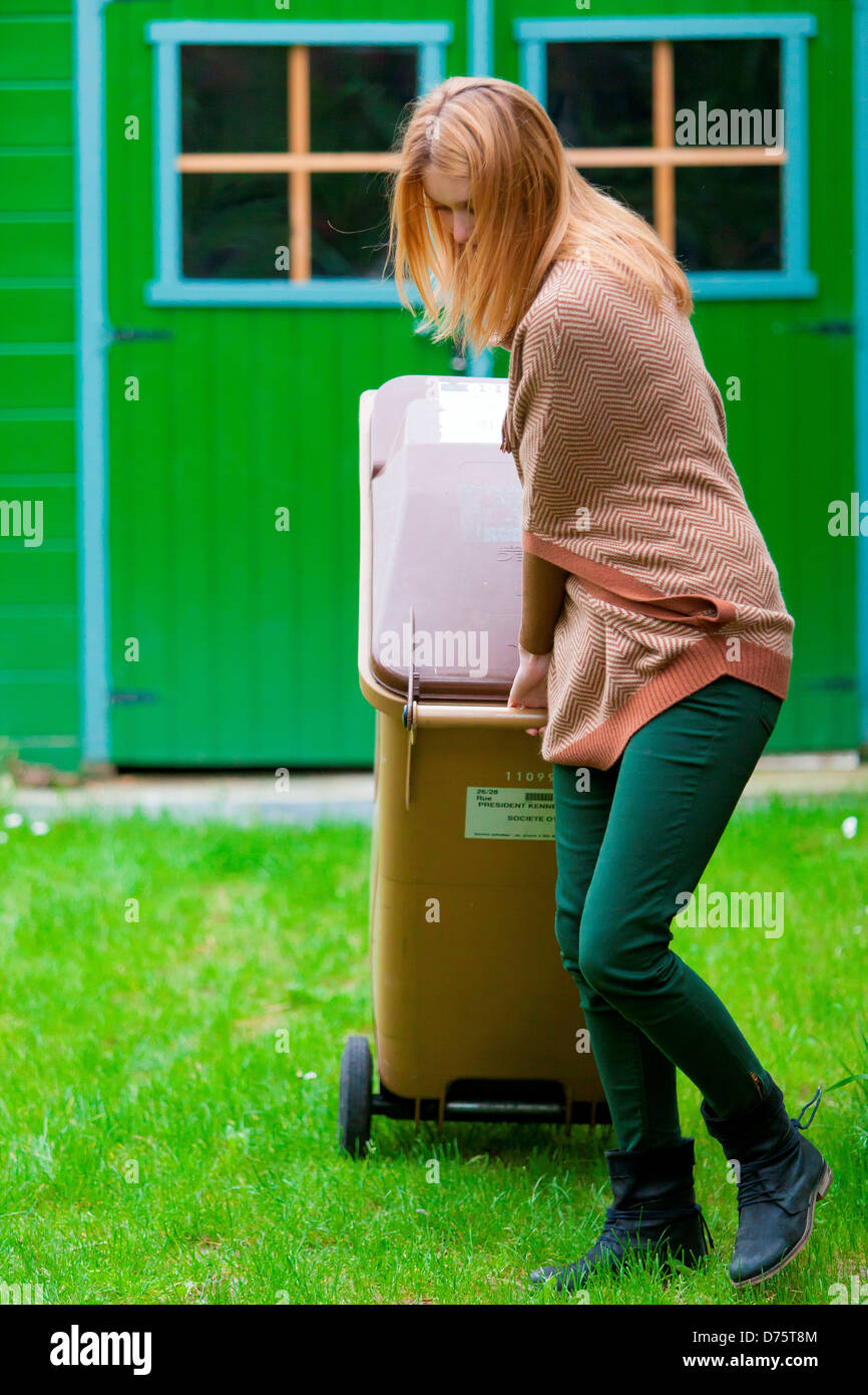 Brown container for waste that can not be recycled Stock Photo - Alamy