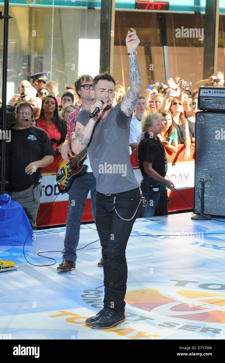 Adam Levine Maroon 5 performing live at Rockefeller Center as part of ...