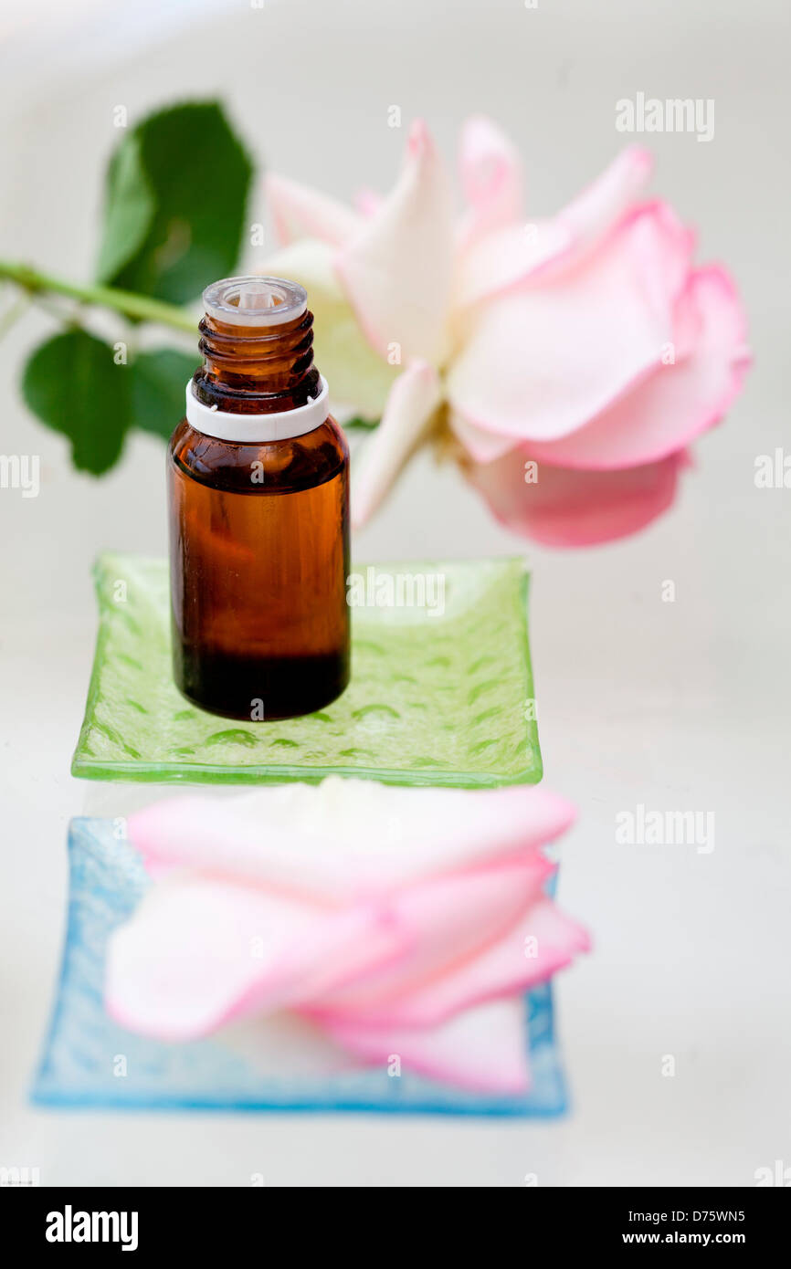 Rose essential oil Stock Photo - Alamy