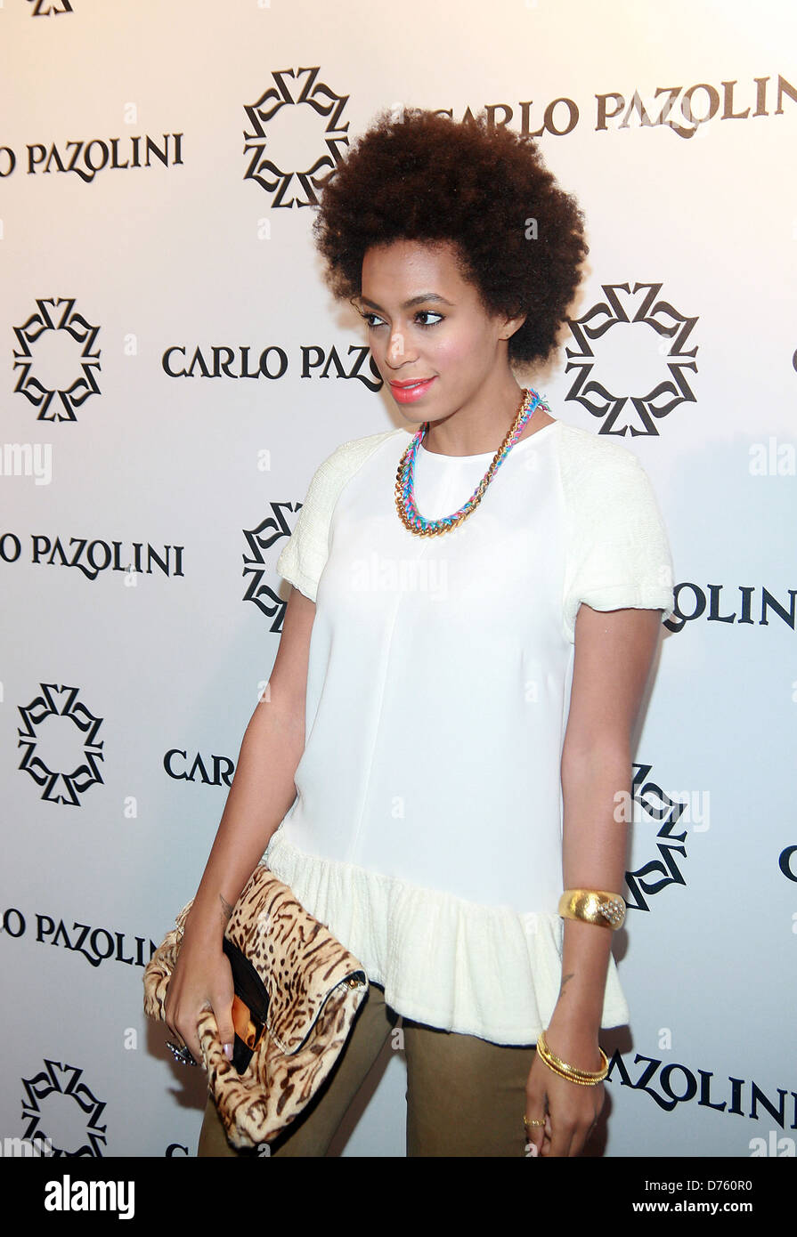 Solange Knowles attends the Carlo Pazolini Flagship Store Opening Party ...