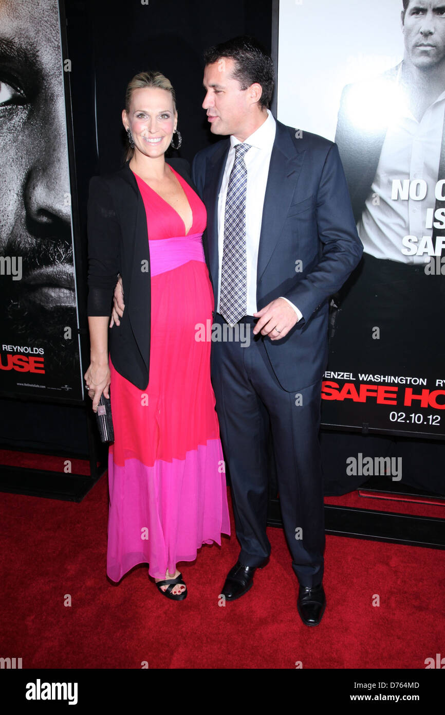 Molly Sims and Scott Stuber New York Premiere of 'Safe House' held at ...