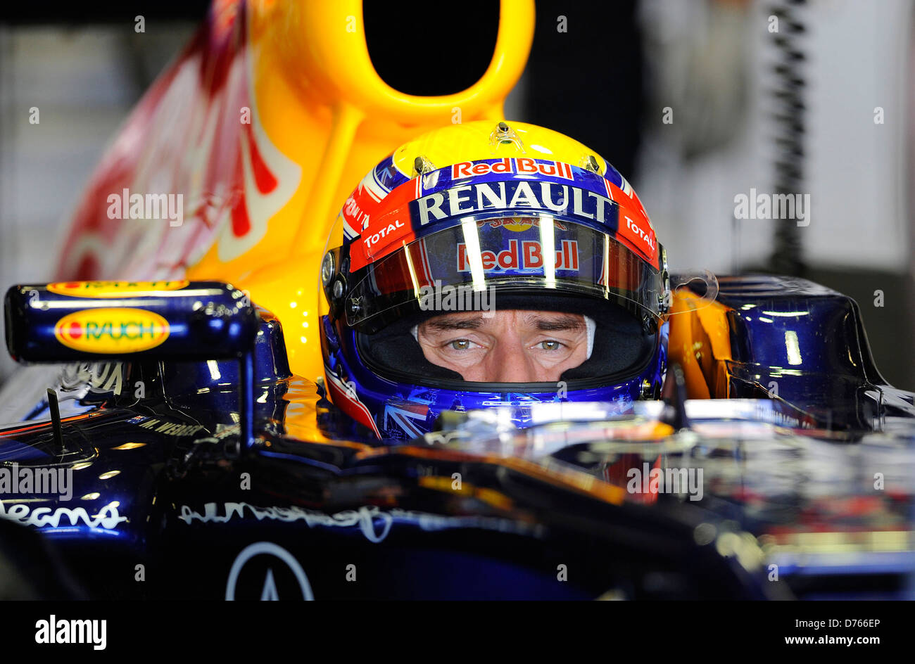 Mark Webber of Australia and Red Bull Racing drives the new Red Bull ...