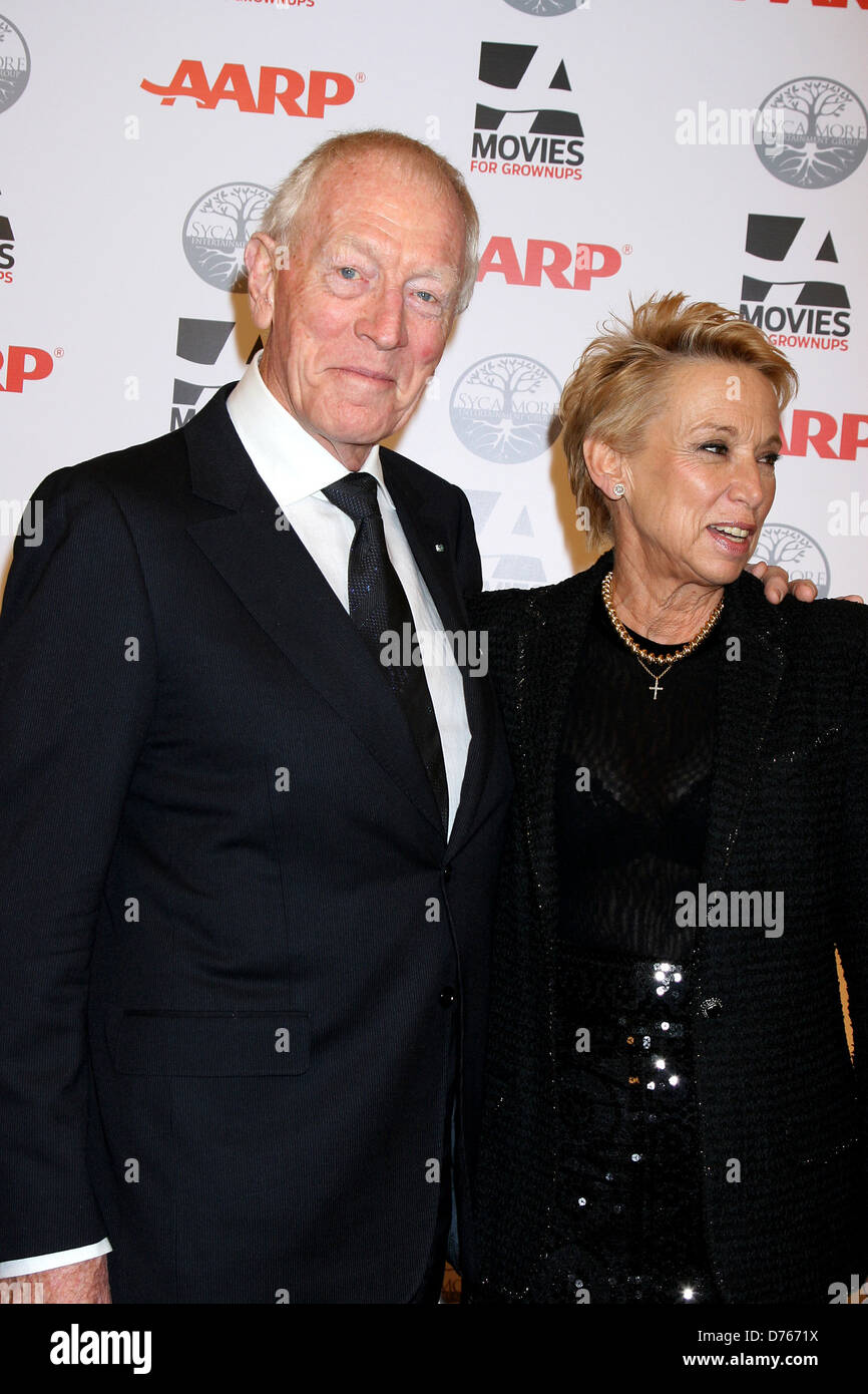 Max von Sydow, Wife Catherine Brelet AARP's 11th Annual Movies For ...