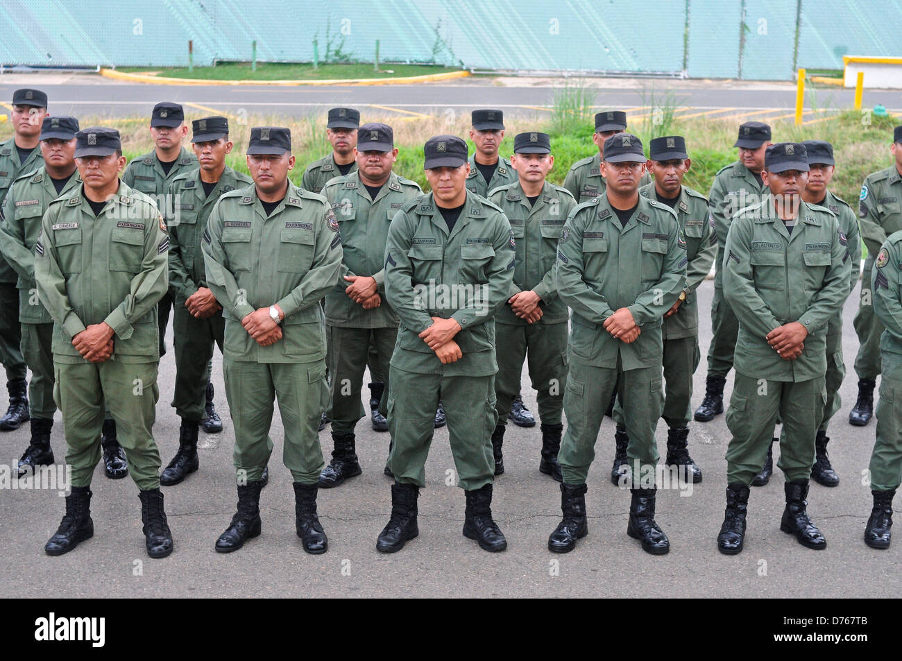 Policemen marching, Panamanian National Police forces, Panama Stock ...