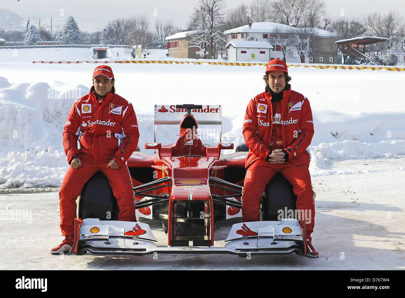 Fernando Alonso, Felipe Massa F1 - Formula One - Ferrari Team and Car Presentation - Fiorano ...