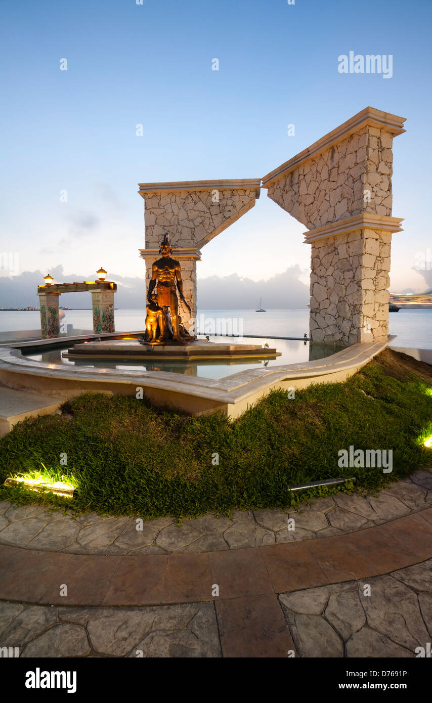 Mayan monument in Cozumel, Mexico at sunset Stock Photo - Alamy