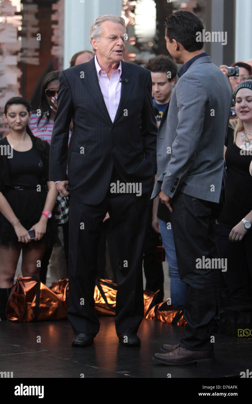 Jerry Springer appears on entertainment news show 'Extra' at The Grove ...