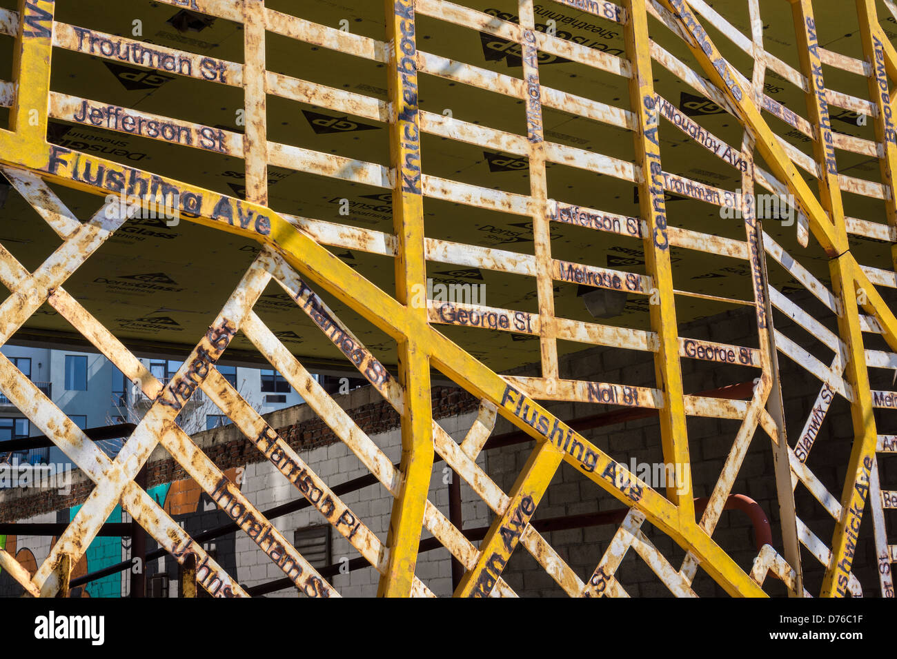 Decorative map of Bushwick on the exterior of the Castle Braid ...