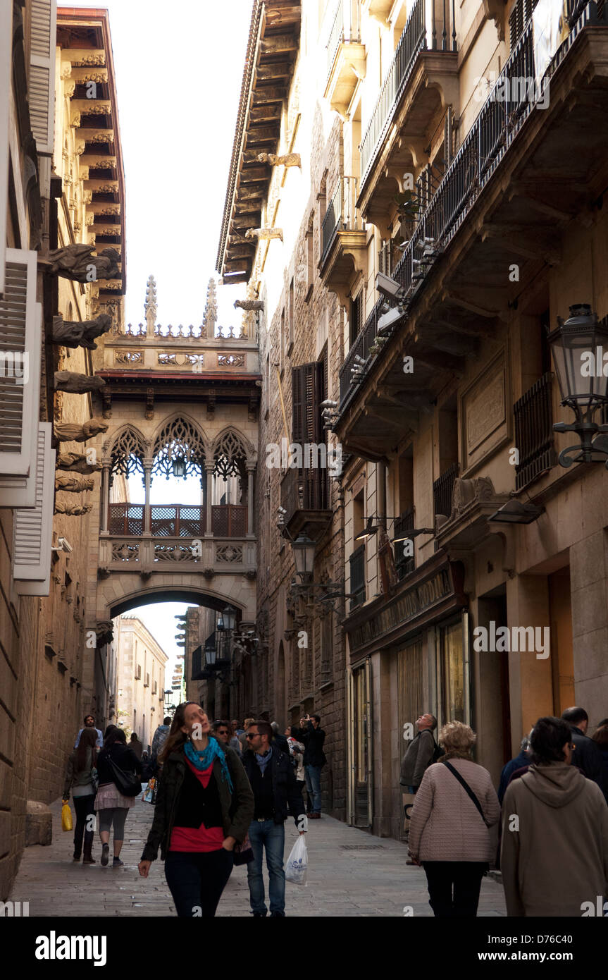 A street in the Gothic part of Barcelona Stock Photo - Alamy