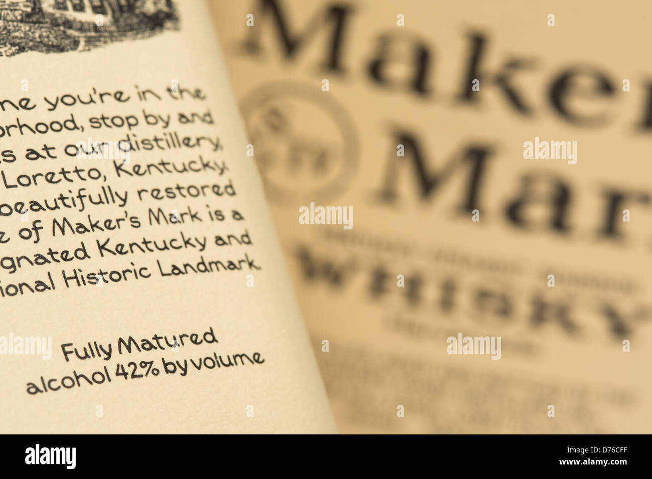 Maker's Mark Whiskey that has been watered down to 42% (84 proof ...