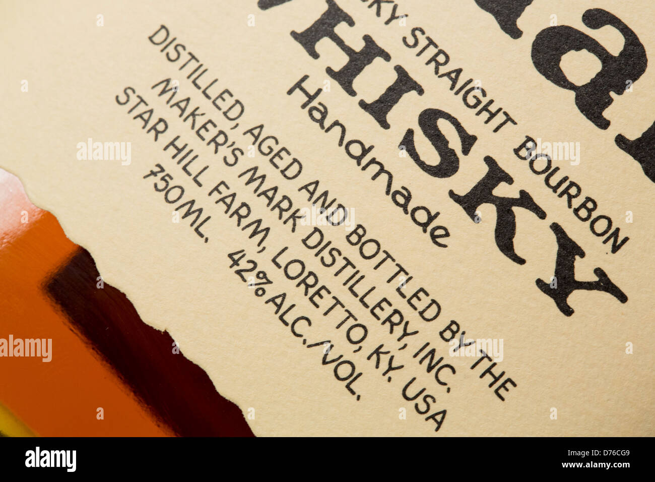 Maker's Mark Whiskey that has been watered down to 42% (84 proof ...