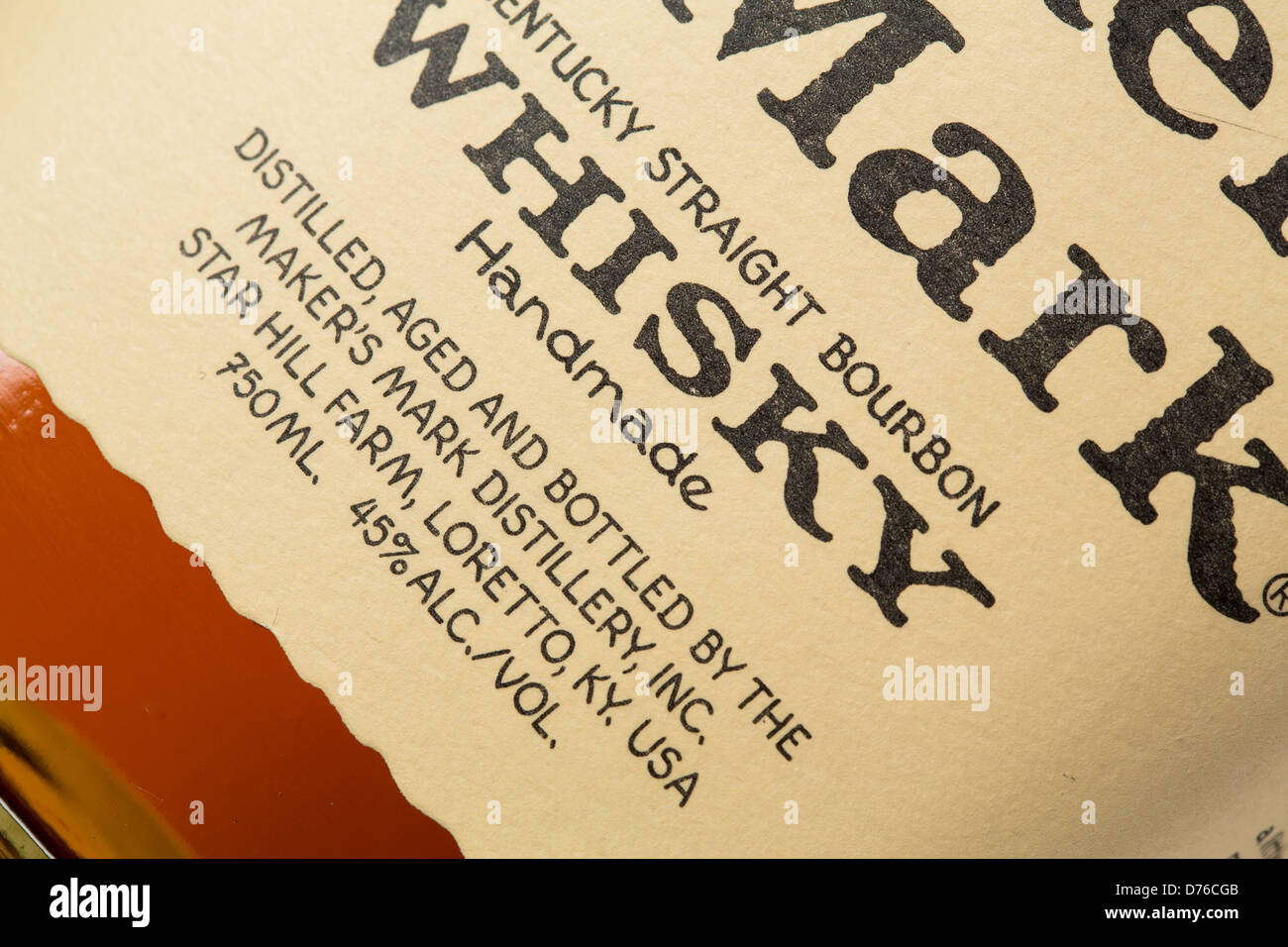 Maker's Mark Whiskey with its original 45% alcohol by volume (90 proof ...